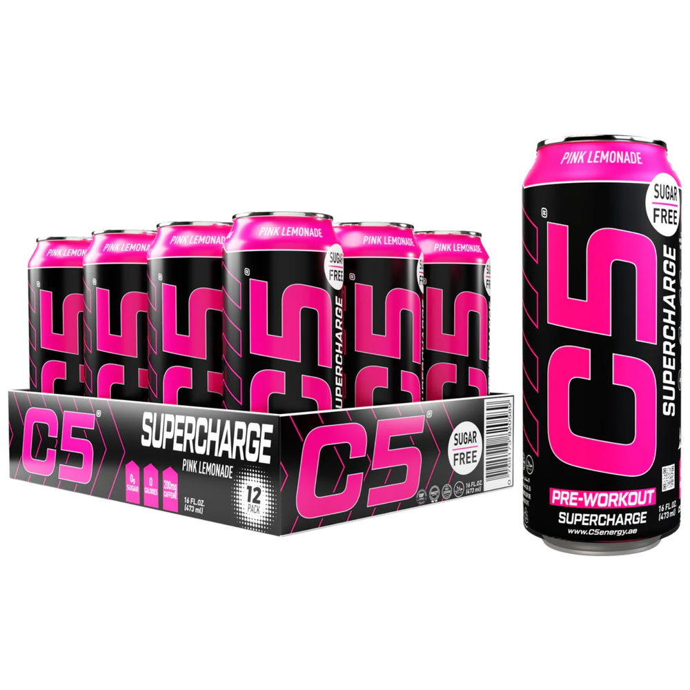 C5 Energy Drink Supercharge Pink Lemonade Pre Workout – Ultramade